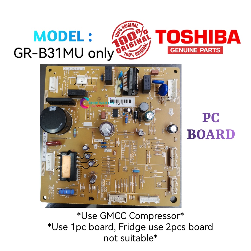 Toshiba Fridge PC Board GR-B31MU (USE GMCC COMPRESSOR) PCB Board ...