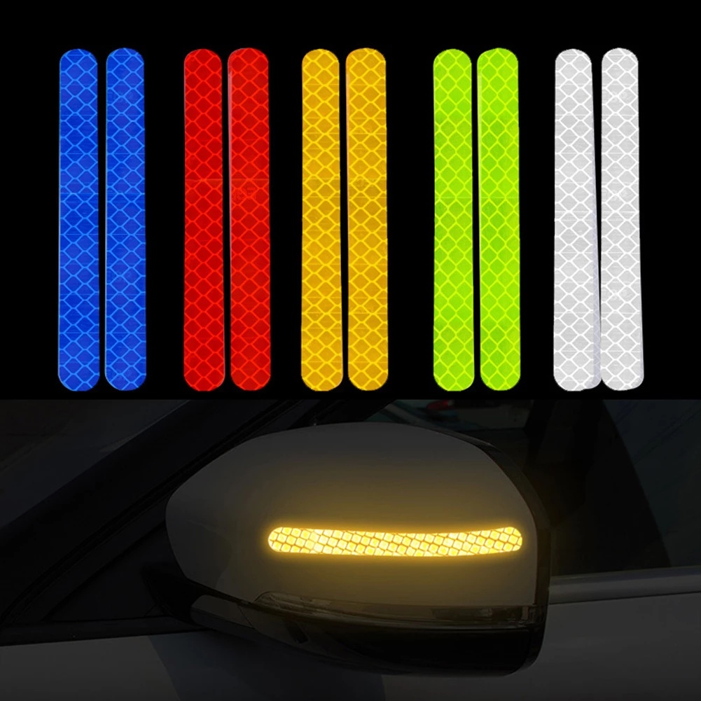 2Pcs Reflectante Car Sticker Reflector Auto Driving Security Warning ...