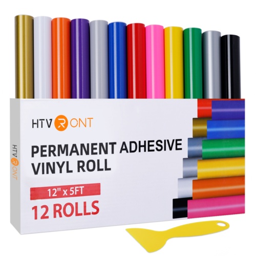 HTVRONT 12 Rolls Permanent Vinyl Sticker Craft Stickers 12in*5FT for ...