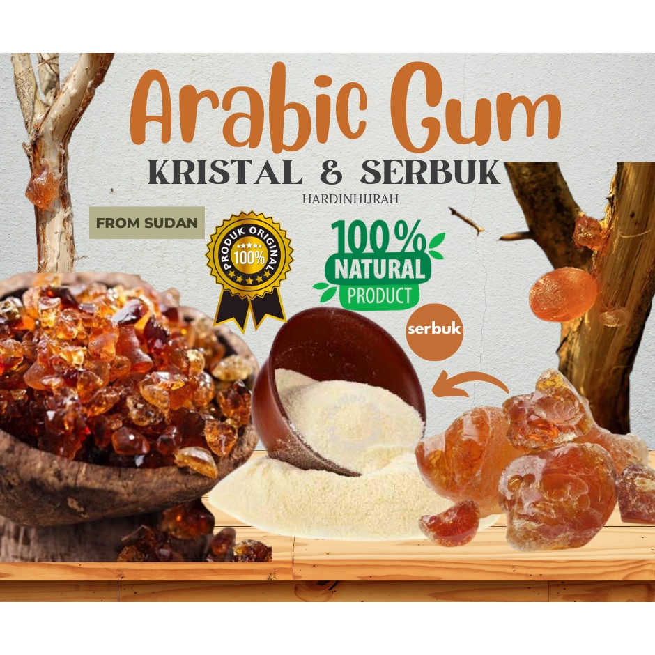 Arabic Gum Instant Powder & Kristal Made Sudan 150g/300g/500g | Shopee ...