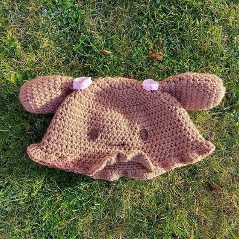 Handmade Sanrio Hat / topi kait / crochet bucket hat | Shopee Malaysia