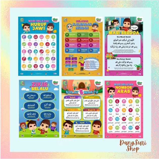 Omar & Hana : Poster Solat 5 Waktu | Kalendar Hijrah | Belajar Nombor ...