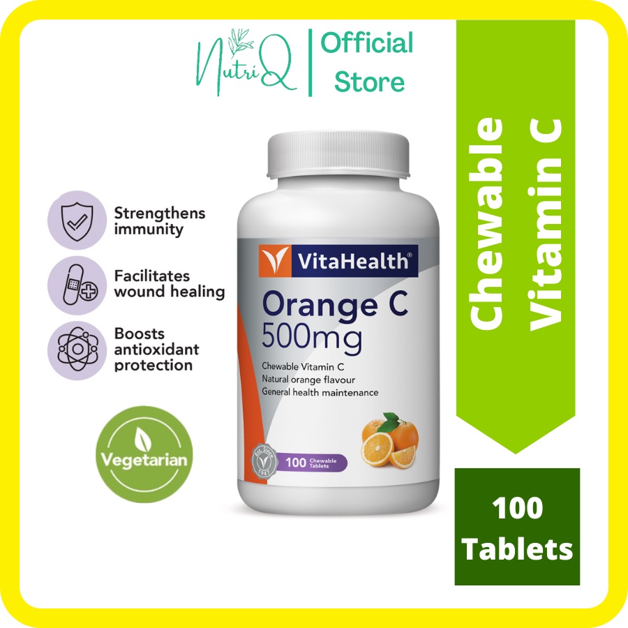 VitaHealth Chewable Vitamin C Orange 500mg 100 tablets Supplement ...