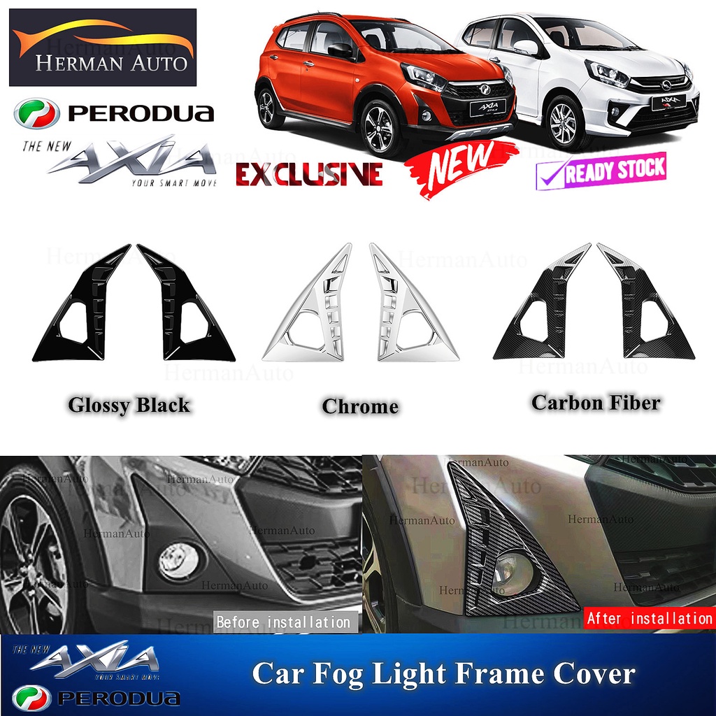 HermanAuto Perodua Axia Gxtra Style Axia 2021-2022 Car Fog Light Frame ...