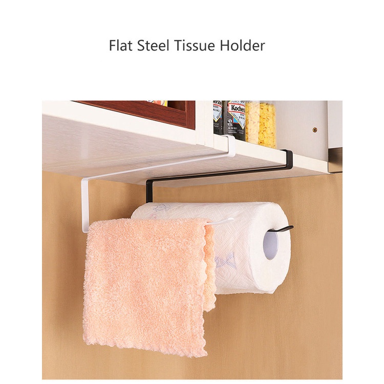 Flat Steel Kitchen Tissue Rack Paper Hanger Rack Holder Alat Gantung ...