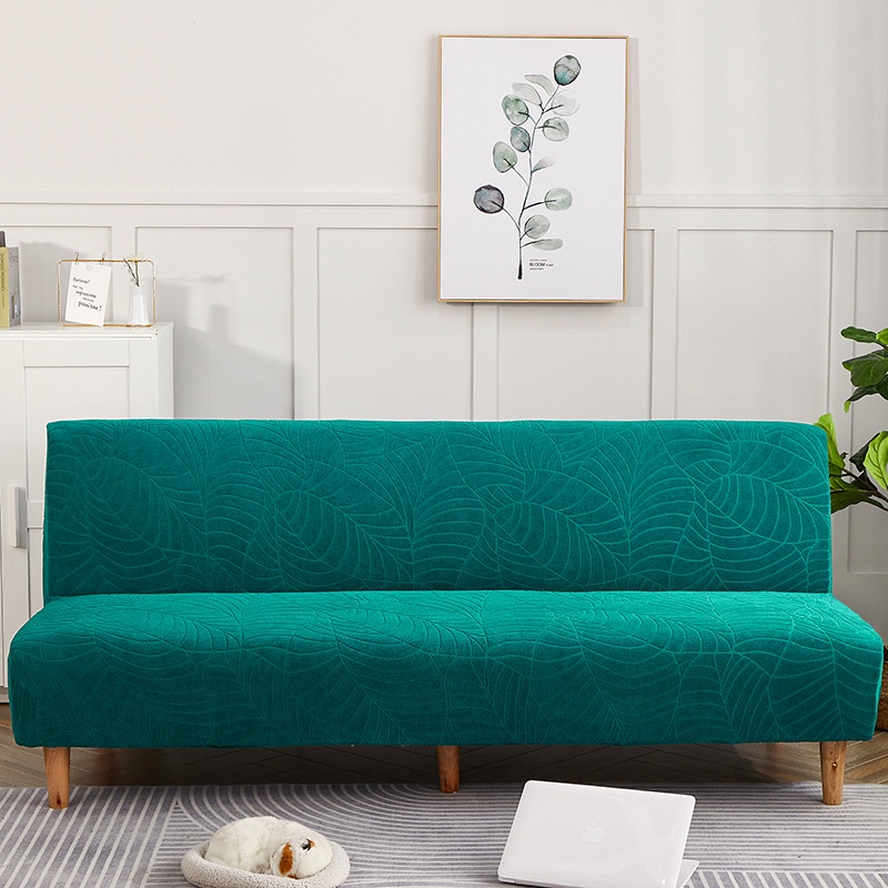 Thick Waterproof Armless Sofa Cover Elastic Sofa Bed Cover 2 3 4 Seater ...