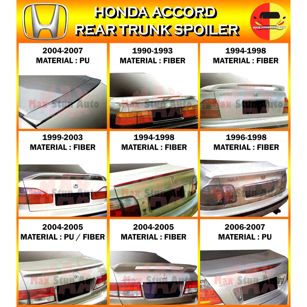 HONDA ACCORD REAR TRUNK SPOILER DUCKTAIL ACCORD REAR ROOF SPOILER MUGEN ...
