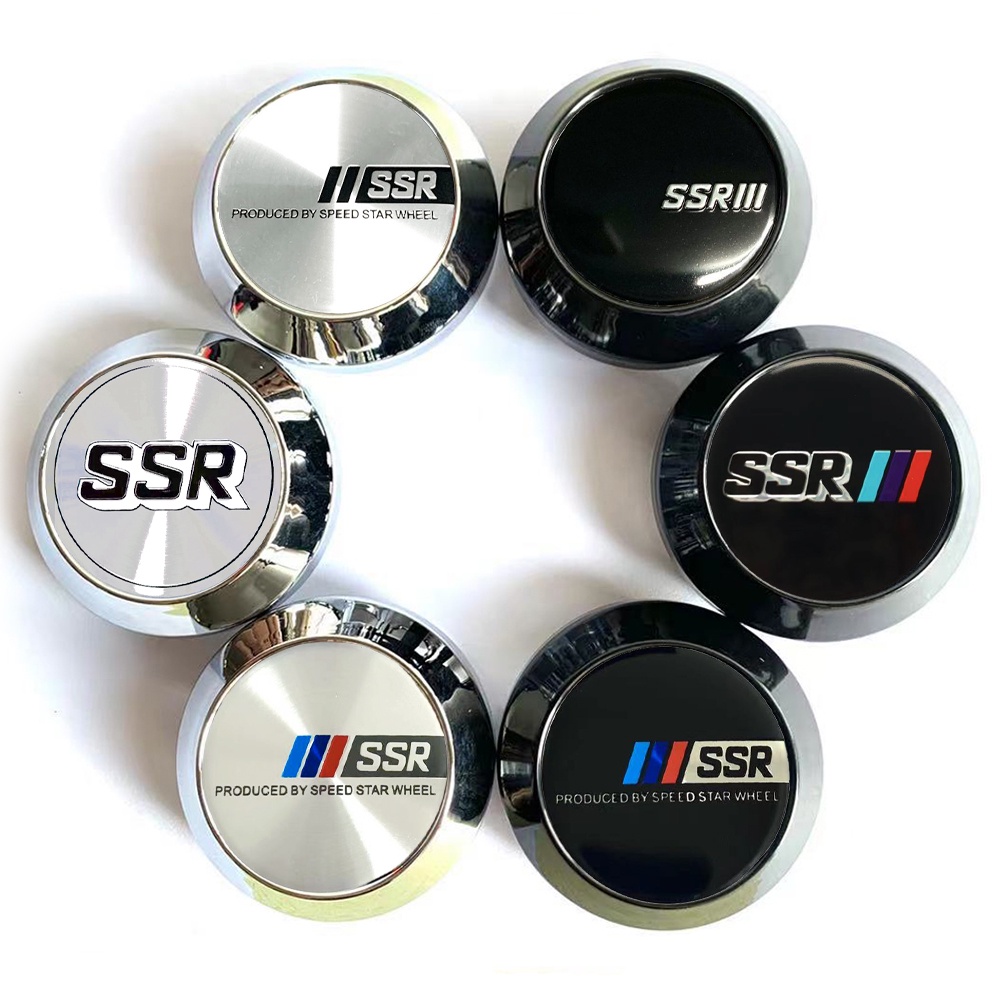 4pc 60mm/64mm/65mm/68mm/69mm SSR Silver Style Sticker Car Wheel Centre ...