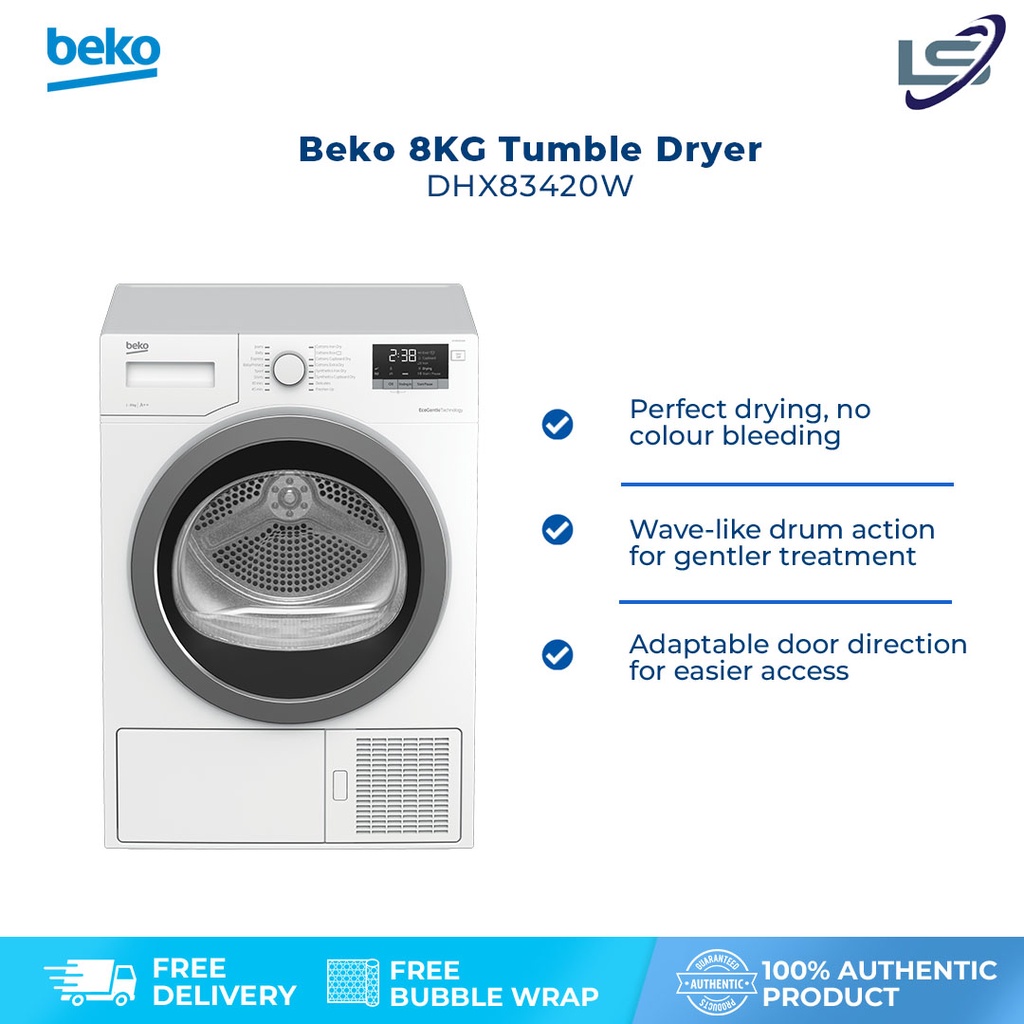 Beko 8KG Tumble Dryer DHX83420W | Child Lock | Digital Display ...