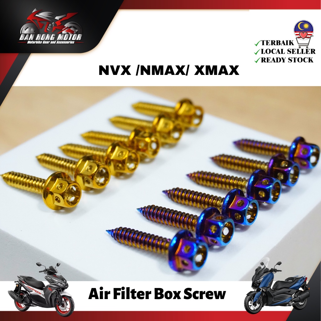 Yamaha NVX Xmax Nmax Air Filter Box Cover Bolt Screw SKRU Set (9pcs ...