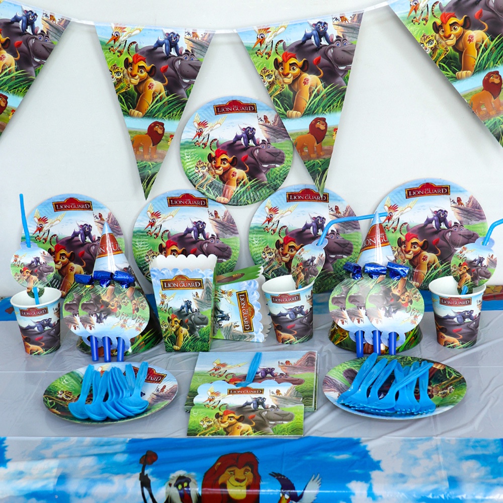 Lion King Simba Theme Balloon Paper Plate Cup Tablecloth Banner ...