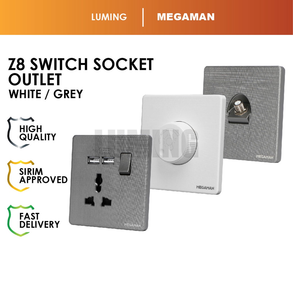 LMG_ SIRIM MEGAMAN Z8 Switch Socket Power Wall Switches Plug 13A 15A ...