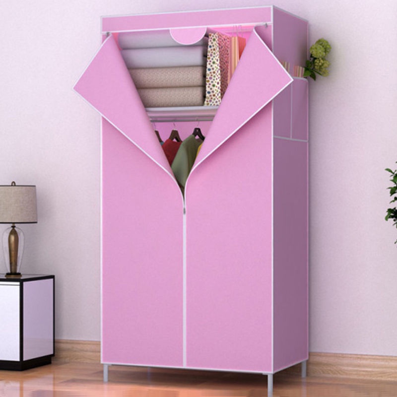 D.I.Y T-Zipped Wardrobe Self Assembly Non Woven Cloth Curtain Wardrobe ...