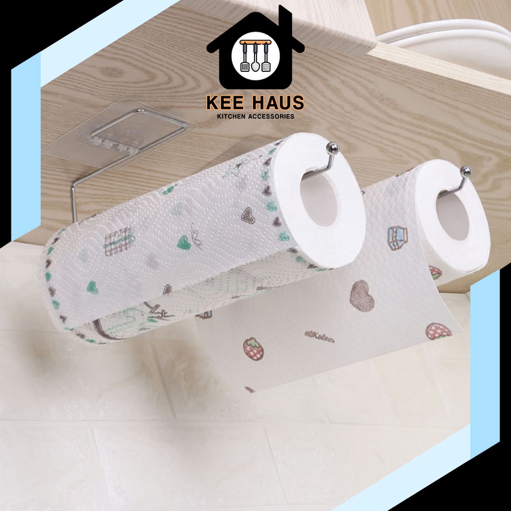KEE HAUS KITCHEN PAPER ROLL HOLDER SELF ADHESIVE HANGER HOOK PENYANGKUT ...