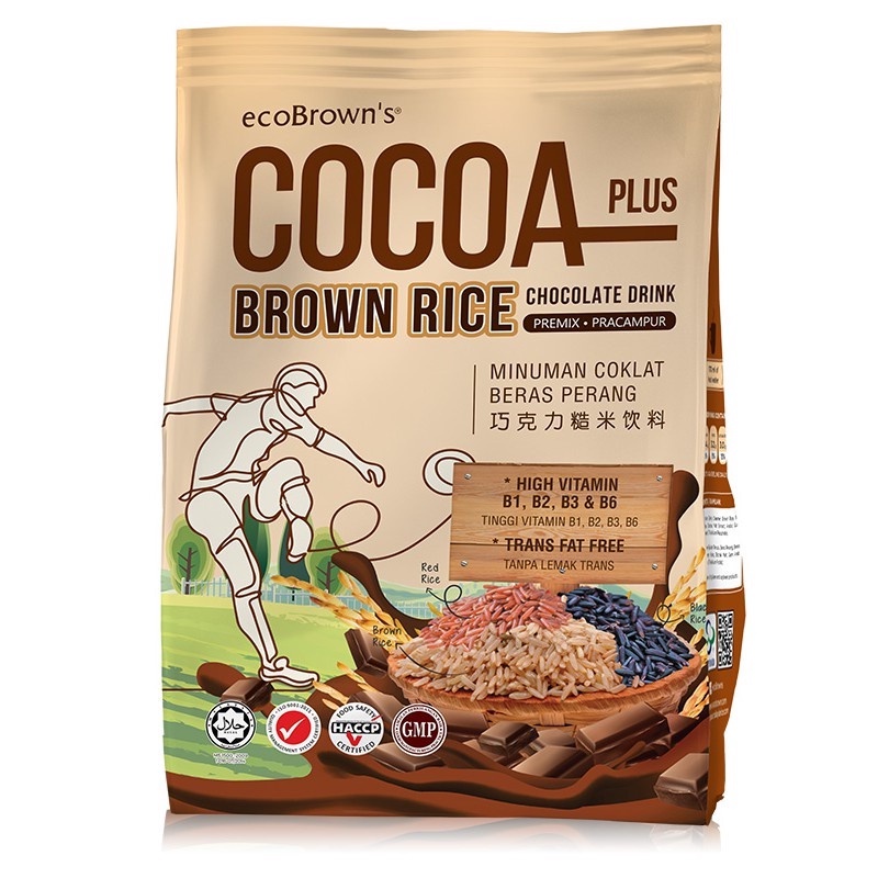 EcoBrown Cocoa Plus Brown Rice Cereal Drink (35g x 12 sachets) | Shopee Malaysia