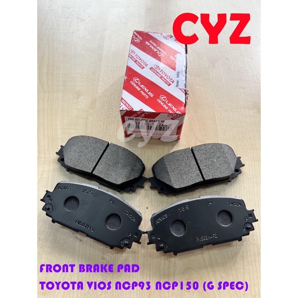 FRONT Brake Pad [04465-52240] TOYOTA VIOS NCP93, NCP150 (G SPEC ...