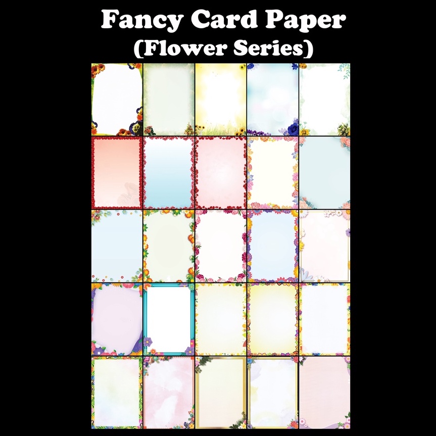 A4 Flower Floral Series / Pattern Color Fancy Card Paper / Kertas Folio ...