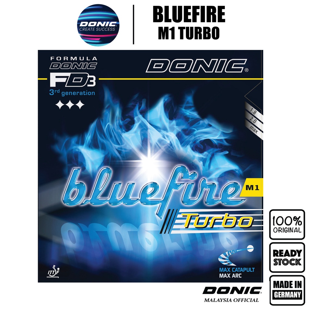 Donic Bluefire M1 Turbo Top-Class Hard Dynamic Table Tennis Rubber ...