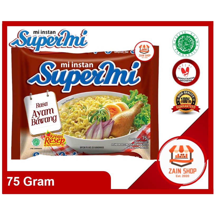 🔥Hot Item/Hot Deal🔥 Supermi Ayam Bawang Pek 75 Gram Supermie Rasa Ayam ...