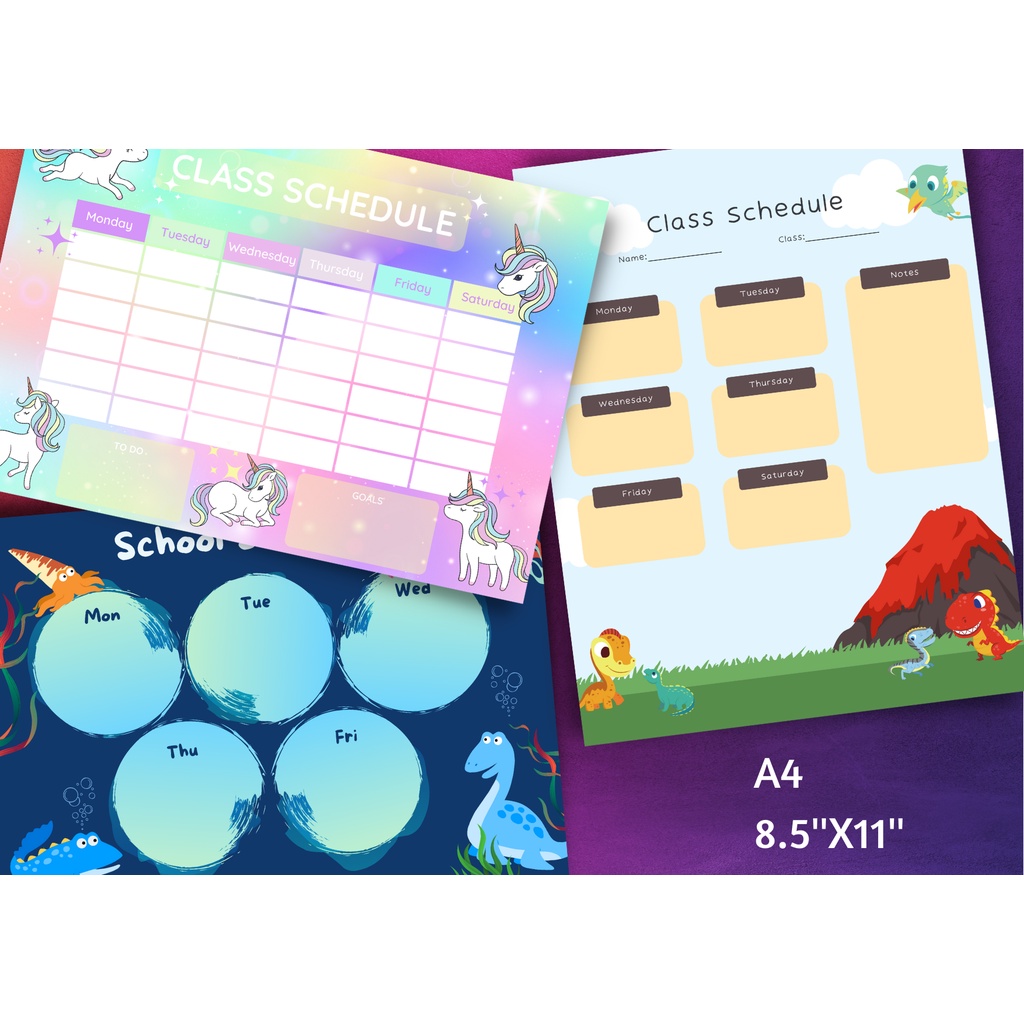 Little Pony, Dinosaur & Sea Monster Timetable 3in1 Set/Unicorn Digital ...