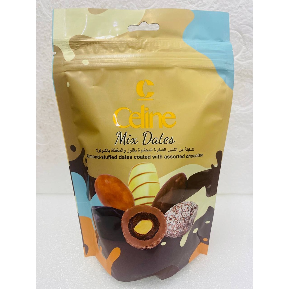 CELINE MIX DATES (ALMOND-STUFFED DATES COATED WITH ASSORTED CHOCOLATE ...