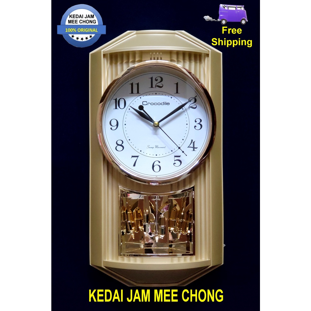 [Clock] 100% ORIGINAL CROCODILE Quiet Sweep Second Wall Clock ...