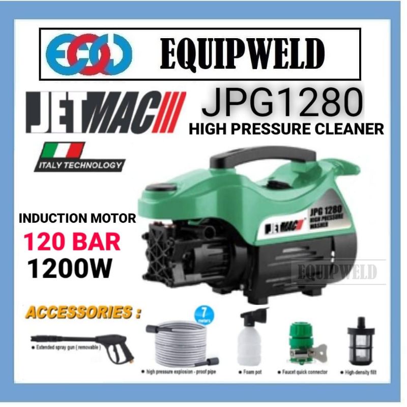 JETMAC JPG1280 HIGH PRESSURE CLEANER 120 BAR 1200W (INDUCTION MOTOR ...