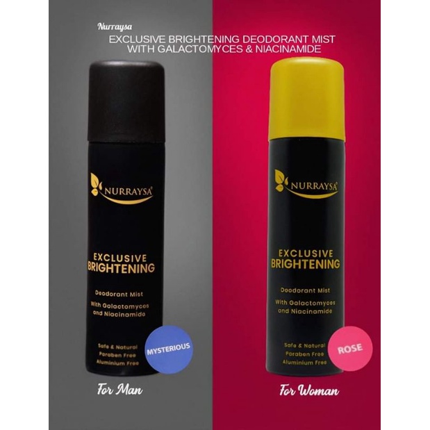 (READY STOCK) EXCLUSIVE BRIGHTENING DEODORANT MIST NURRAYSA | Shopee ...