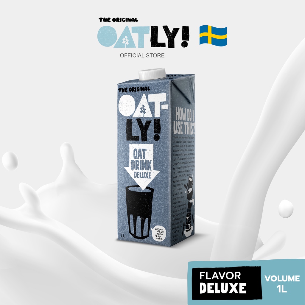 Oatly Oat Drink Deluxe - Vegan, Gluten Free, Dairy Free, Non-GMO [1L ...