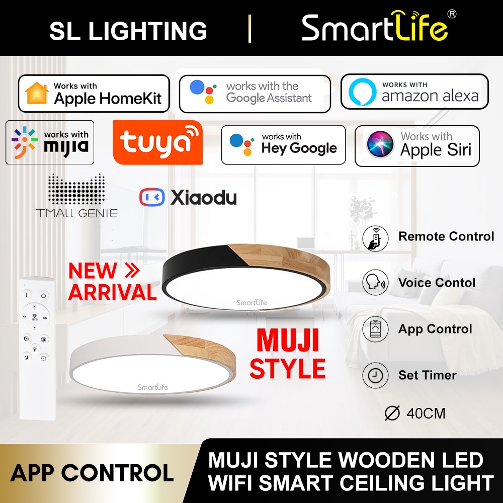 SmartLife Smart LED Ceiling Light WiFi APP Control Remote Dimmable ...