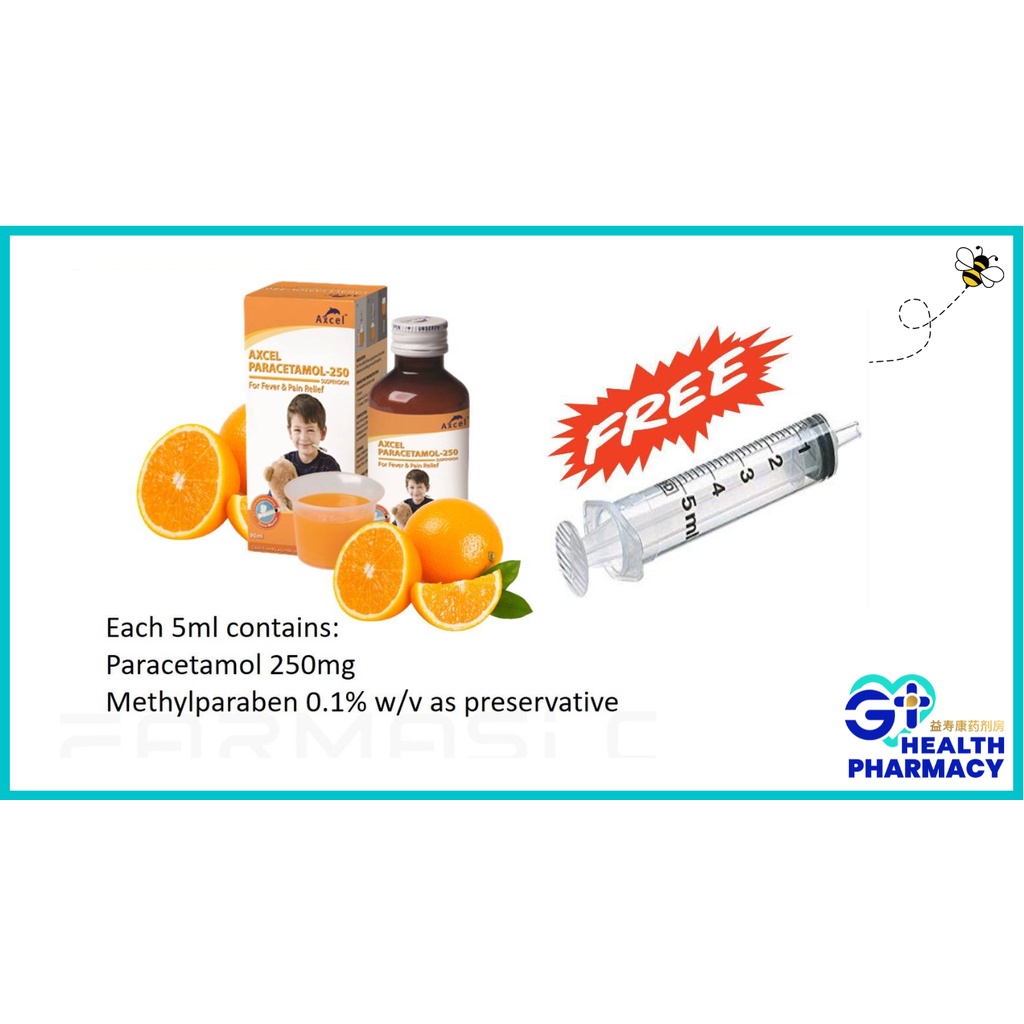 Axcel PARACETAMOL 250mg/5mL SUSPENSION ORANGE 90ML | Shopee Malaysia