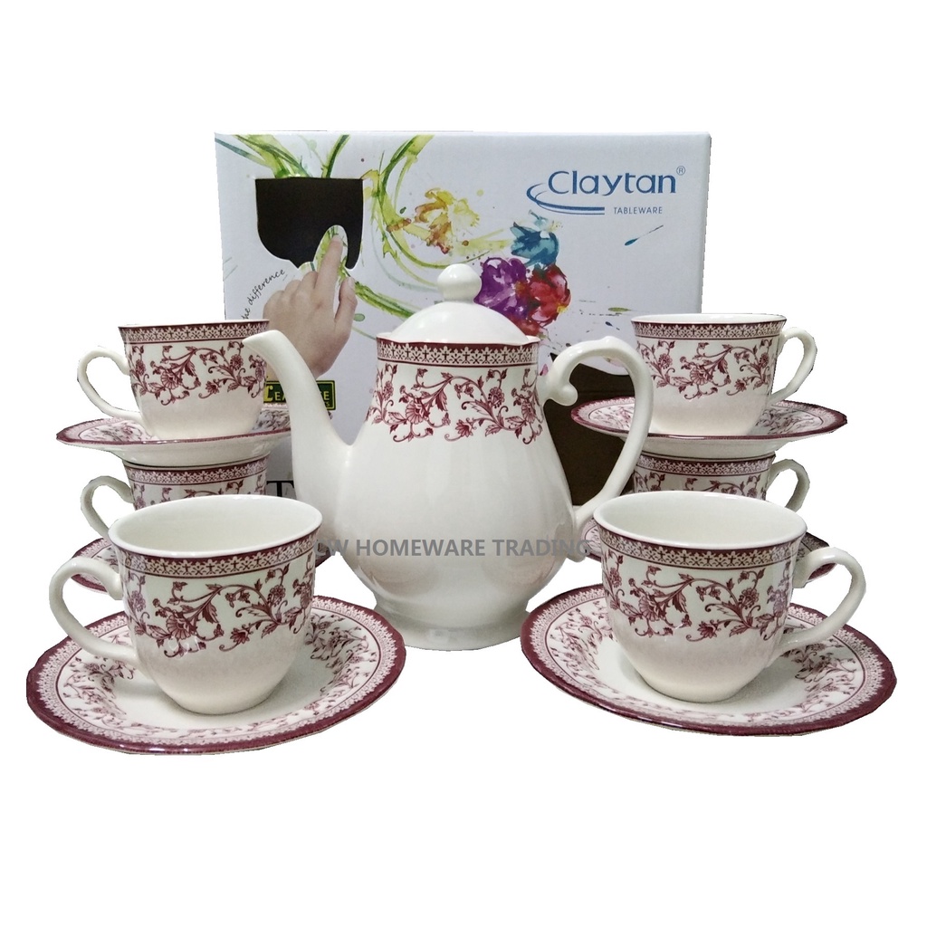 Claytan 1505PS Aster Pink 14Pcs (6Pax) Set Teh | Set Cawan Teh | Teaset ...
