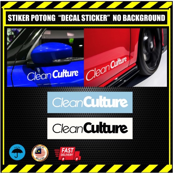 CLEAN CULTER DECAL STICKER. JDM CAR STICKER. WINDSCREEN STICKER. BUMPER ...