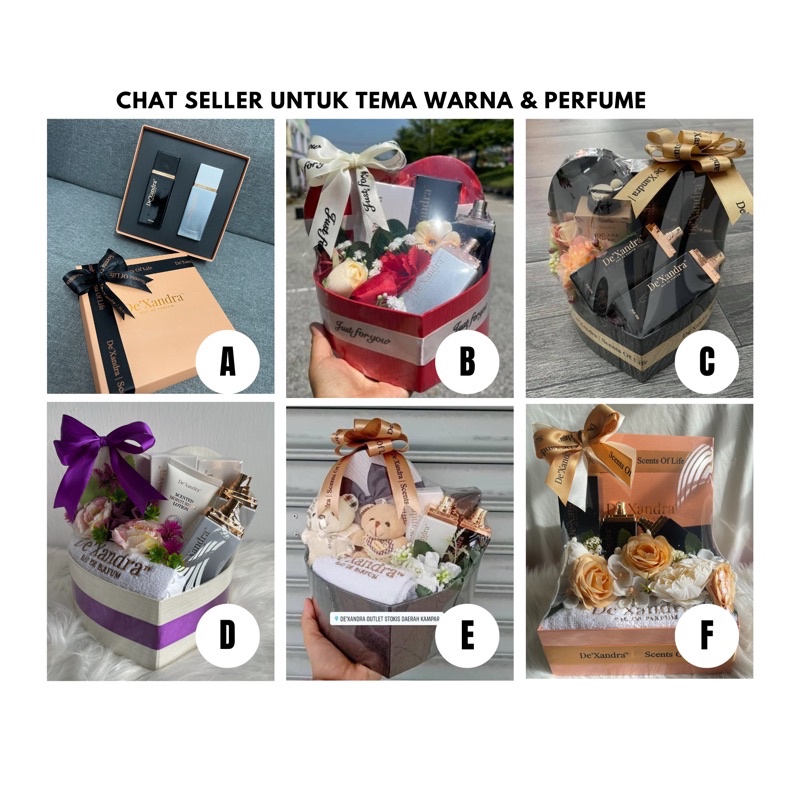 Hadiah Aniversary Dexandra perfume couple gift box hantaran | Shopee ...