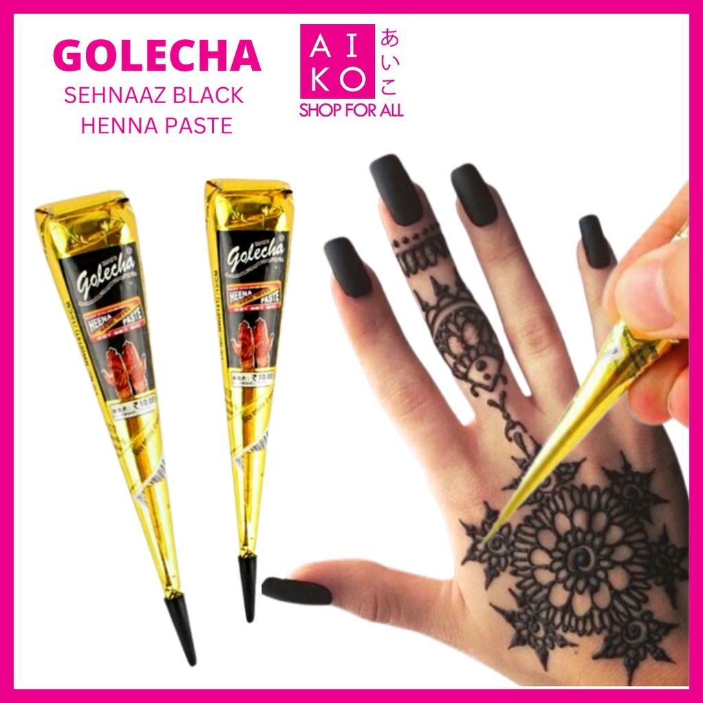 (AIKO) INAI HITAM GOLECHA / SEHNAAZ BLACK HENNA PASTE 1PCS | Shopee ...
