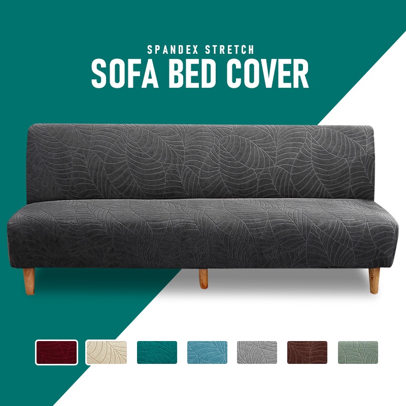 Thick Waterproof Armless Sofa Cover Elastic Sofa Bed Cover 2 3 4 Seater ...