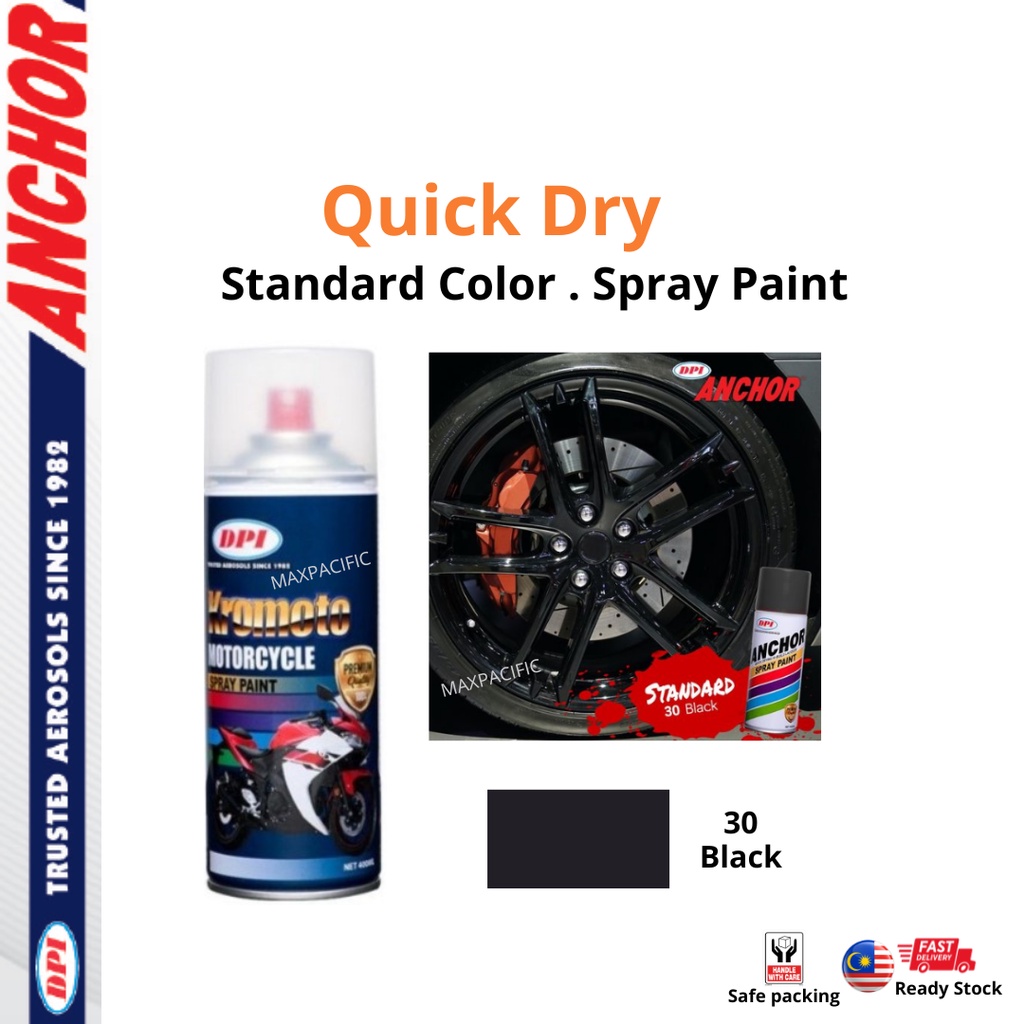 DPI Anchor Spray Paint Standard Colour 30 Metalic Black Hitam Kilat ...