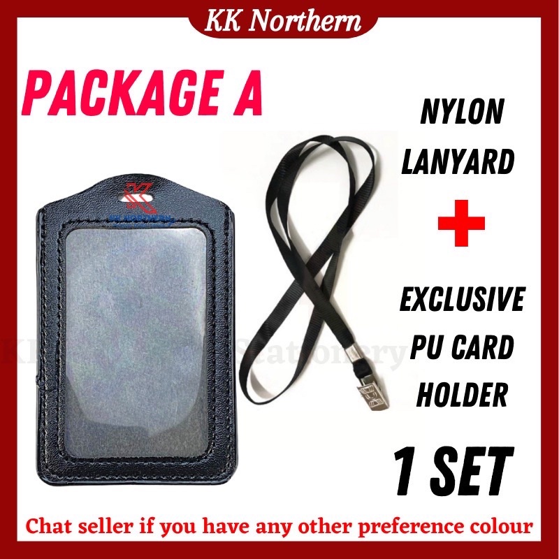 PU Leather ID Card Holder Employee Lanyard Card Holder Badge Name Tag ...