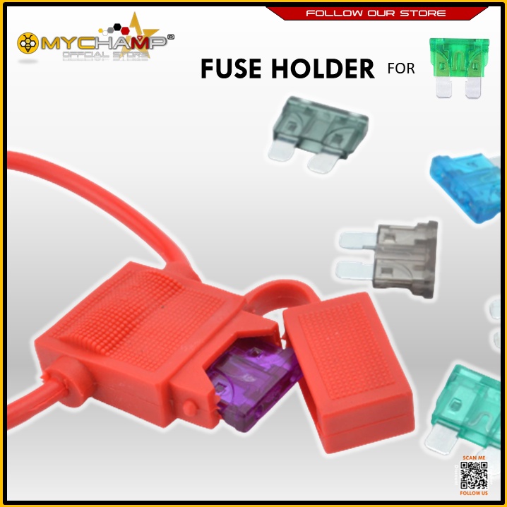 FB045U FUSE HOLDER 16 AWG AUTOMOTIVE COOPER.- BH708 (RED / BLACK ...