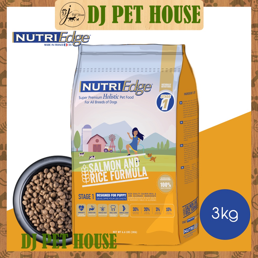 NUTRIEDGE Makanan Anjing Super Premium Holistic Puppy Stage 1 Salmon ...