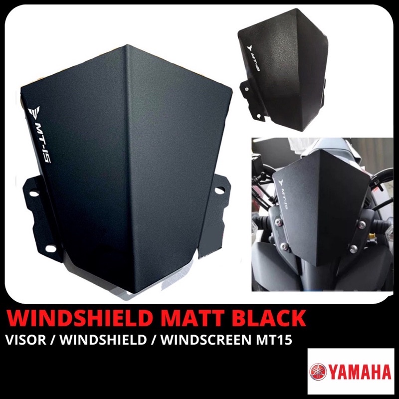 Yamaha MT15 MT-15 Windshield Steel Brush Matte Finishing Visor Sporty ...