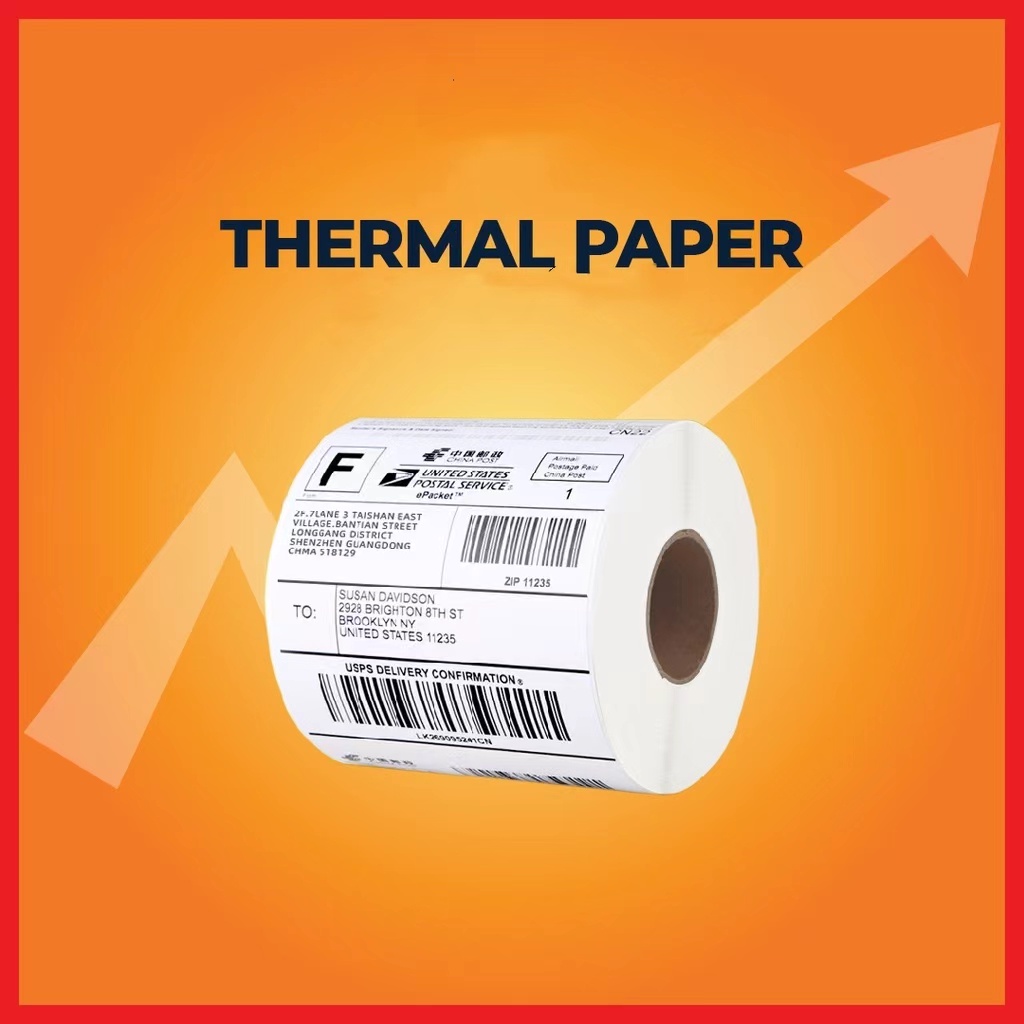 MF LABEL 500pcs Roll Thermal Sticker A4 Paper Roll Airway Bill Sticker ...