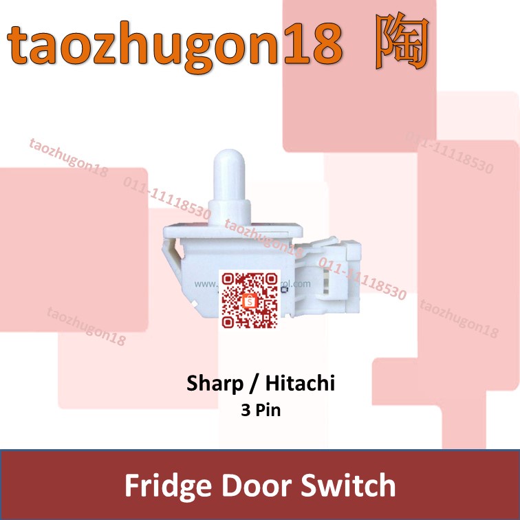 Sharp Hitachi 3 Pin Fridge Refrigerator Freezer Fan Light Door Switch ...