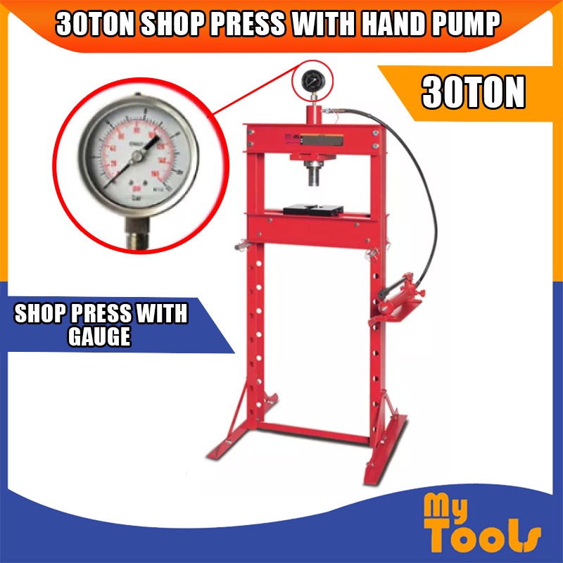 Mytools 30T 30 Ton Shop Press with Hand Pump Pressure Gauge Shop Press ...