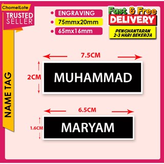 Engraving Name Tag, Name Tag Magnet, Tag Nama Pin, Name Tag Guru, Name ...