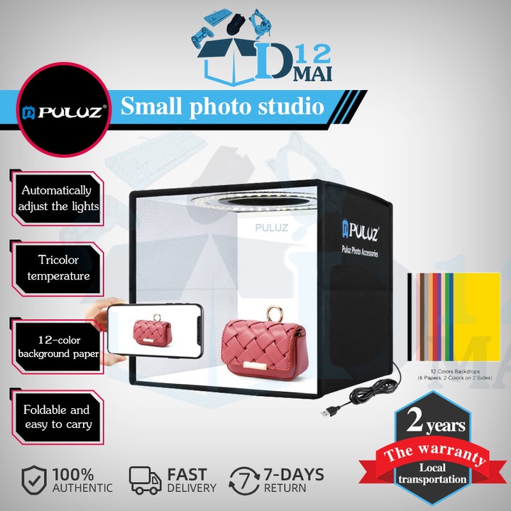 【Genuine Ready Stock】PULUZ 25cm Folding Portable Photo Lighting Studio ...