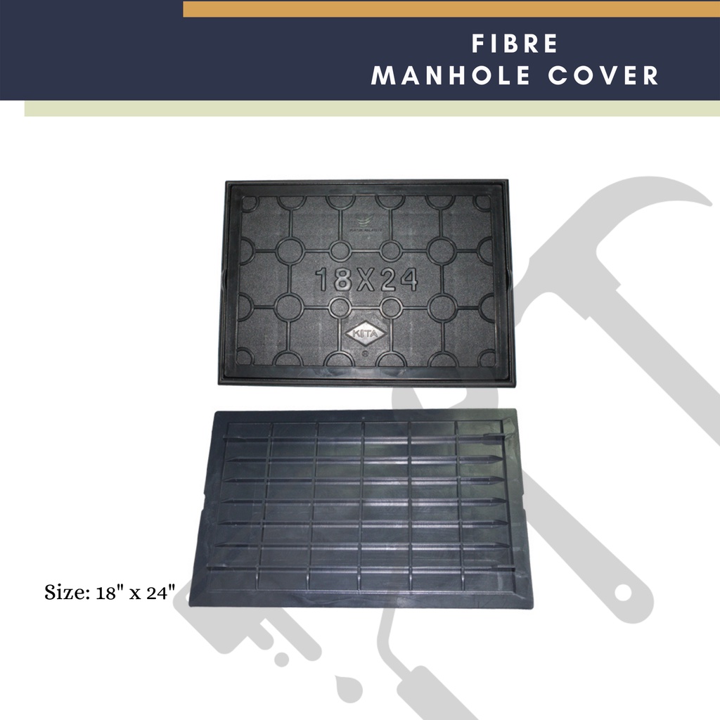 [MADE IN MALAYSIA] Fibre Manhole Cover | 18" x 24" 井盖 | PVC Manhole ...