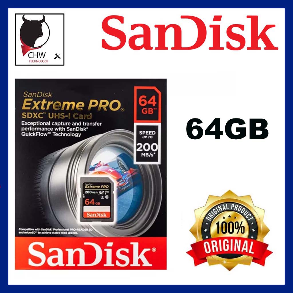 SanDisk Original Malaysia 64GB/128GB/256GB EXTREME PRO (200) UHS-I SDXC ...
