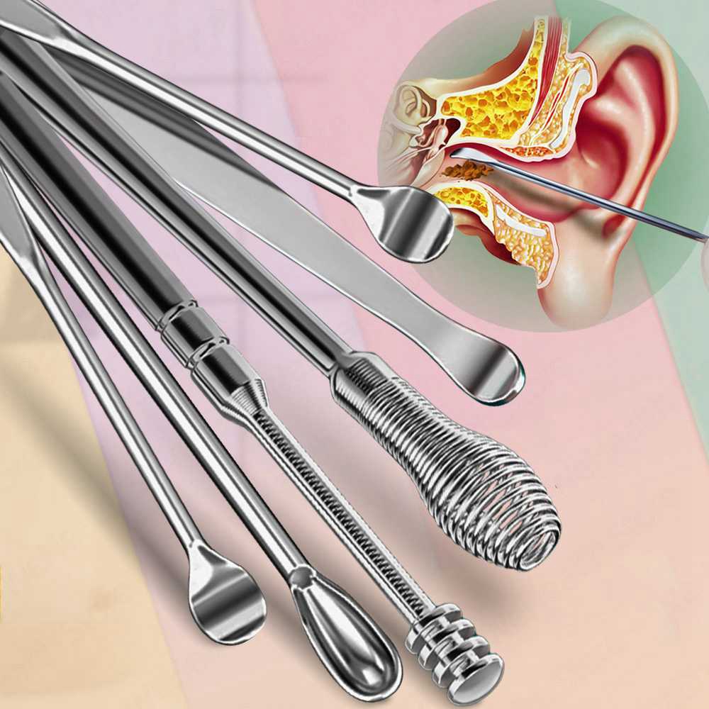 6pcs/set Ear Cleaner Wax Removal Tool Earpick Sticks Earwax Remover ...