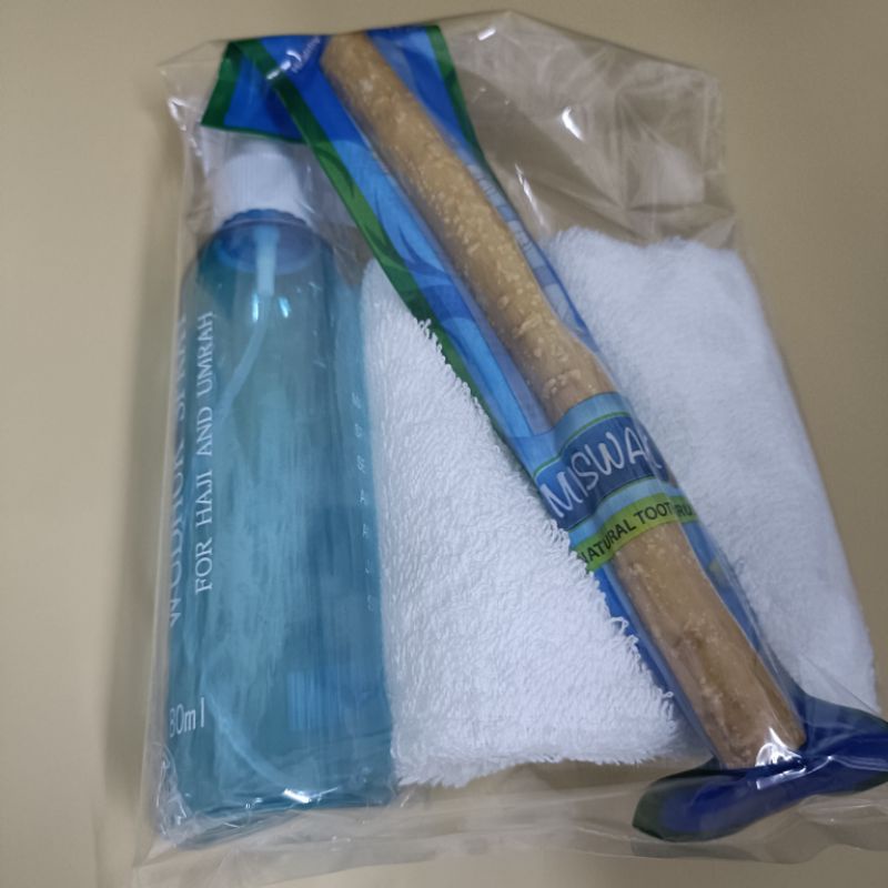 Kit Wudhu Wudu Haji Umrah Travel (Botol Spray + Tuala Muka + Kayu Sugi ...